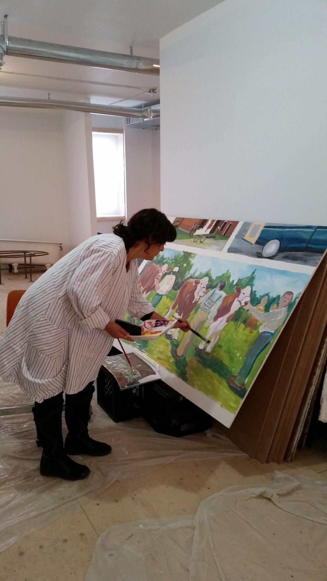 Volunteers recreating "Community Patchwork" mural in Vankleek Hill ...